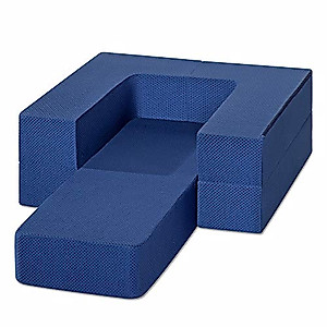 PrimaSleep 8 Inch Gel Memory Foam Multi-Function Mattress/Floor Mat/Sofa/(Dark Blue), Twin