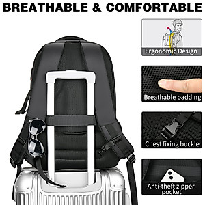 Laptop Backpack for Men Women, College School Business Work 17.3 Inch Computer Backpack Travel Bookbag with USB Charging Port, Waterproof Large Durable Carry-On Backpack (with Golf Cooler Bag）