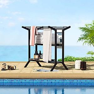 Ulax Furniture Pool Float Caddy, Poolside Towel Rack - Convenient Storage Solution for Pool, Beach, and Hot Tub Towels