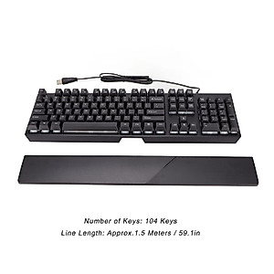 Mechanical Gaming Keyboard, Wired RGB Gaming Keyboard with Ergonomic Wrist Rest, 104 Keys USB Computer Keyboard for Laptop/Desktop/PC (Black)