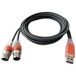 ESI MIDIMATE eX: 2m/6.5ft High-Speed USB MIDI Cable, Plug & Play USB to MIDI Interface Adapter with 32 Inputs or Outputs for Extensive MIDI Setup for PC/Mac, MIDI to USB for Editing and Recording