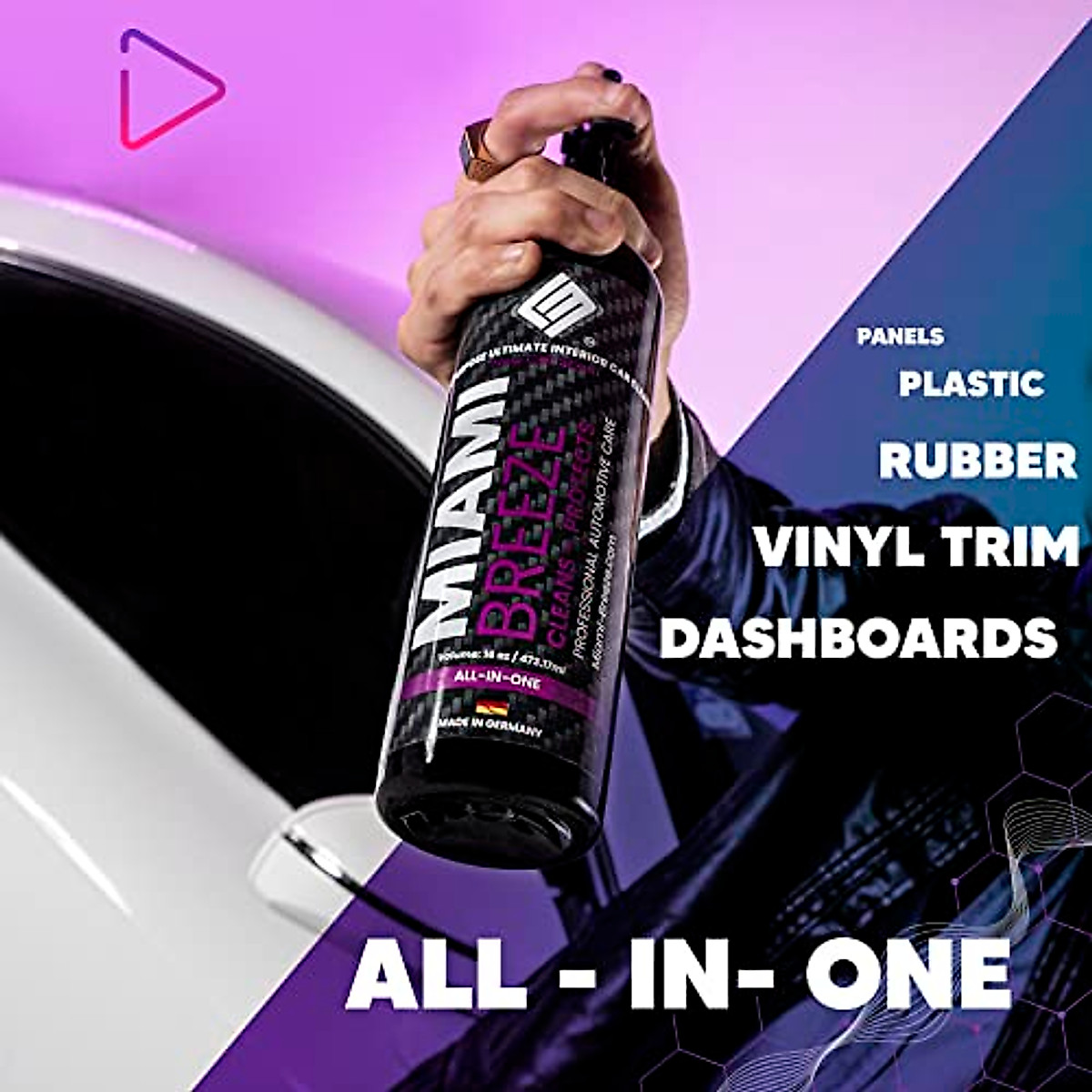 Miami Breeze Ultimate Interior Car Cleaner All Purpose Interior Cleaner & Protectant, Safe for Cars, Trucks, SUVs & Jeeps New Car Smell Spray 16 Fl Oz