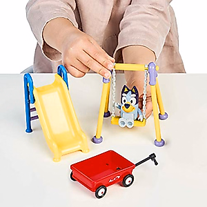 Bluey Park Playset 2.5" Figure, Wagon, Swing Set, and Slide