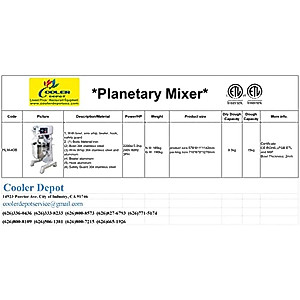 Commercial Mixer 40-Quart Food Bakery Pizza Dough Mixer Grinder Stand, 3 Phase, 240V, NSF Certified Restaurant kitchen HLM-40B