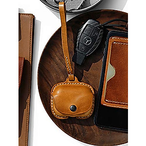 Shechane Leather Airpods Pro 1st/2nd Generation Protective Case Cover Earbud Case Airpod Strap String Compatible with Airpods Pro Wireless Charging Case, Yellow