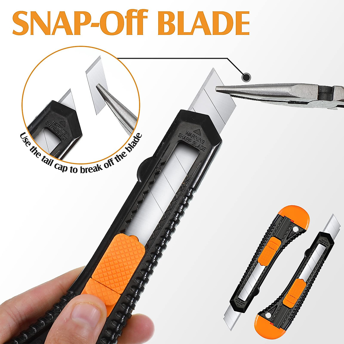 100 Pack Box Cutter Retractable Utility Knife 18mm Wide Blade Cutter Cardboard Cutter Suitable for Office Art, Craft and Home Use