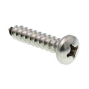 Prime-Line 9021334 Sheet Metal Screw, Self-Tapping, Pan Head Phillips, #14 X 1-1/4 in, Grade 18-8 Stainless Steel, Pack of 25