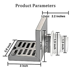 Floor drain Corner Stainless Steel Side Drain Floor Balcony Wall L-Shaped Horizontal Drainage Anti-Corrosion Rust Wear Durable Metal Material
