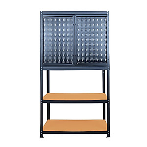 Prostormer Workbench, 31.5 inch Multipurpose Garage Work Bench Table with Peg Board Hook Kit for Home, Garage, and DIY Projects