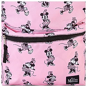 Minnie Mouse Allover Bookbag Backpack - Minnie Mouse Allover School Bag - Backpack for Boys, Girls, Kids, Adults (Light Pink)