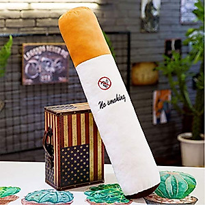 NUOBESTY Novelty Cigarette Pillow No Smoking Plush Toy Cylindrical Sofa Decoration Gifts for Home Car Use 50cm (Without Inner Container)