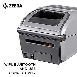 Zebra - ZD420c-Ribbon-Cartridge Desktop Printer for Labels and Barcodes - Print Width 4 in - 203 dpi - Interface: Wifi, Bluetooth, USB - ZD42042-C01W01EZ (Renewed)