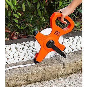 DIFFLIFE Open Reel Measure Tape Measuring Reel,165-Feet-50M by 1/2 Inch, 3X Speed Double-Coated Fiberglass Tape Measure with Metal Spike, Athletic Field, Long Jump Measuring Tape Reels (165FT)