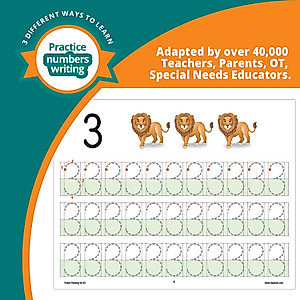 Channie’s Neat Numbers Workbook, Visual Pre K - Kindergarten Math Workbook, Effective Color-Coded Preschool Summer Workbook with 3 Fun & Easy Ways to Learn Basic Math, 80 Pages