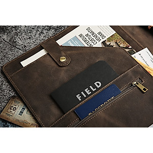 Personalized Leather Portfolio for Men, Engraved Leather Clipboard Portfolio Binder, Custom Leather Legal Pad Padfolio, Christmas Gift for His/Her (Clipboard, Grey-Standard)