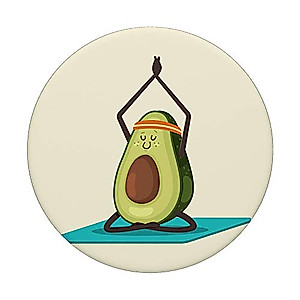 Yoga Avocado Kawaii Funny Pop Socket Cute PopSockets PopGrip: Swappable Grip for Phones & Tablets