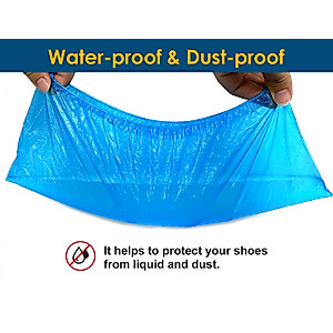Shoe Covers Disposable Non Slip -100 Pack(50 pairs) 15.7'' Hygienic Foot Booties Covers Disposable Recyclable Waterproof Shoe Booties for Indoors, Fits Large Size Up to US Men's 11 & US Women's 13