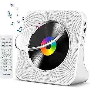Gueray CD Player Portable Bluetooth Desktop CD Player for Home CD Player with Timer Built-in HiFi Speakers with LCD Screen Display Home Audio Boombox FM Radio USB Type-c MP3 Music Player
