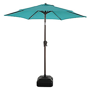COBANA Patio Umbrella Base Outdoor Market Umbrella Stand Weight, Water or Sand Self-Filled Black Square