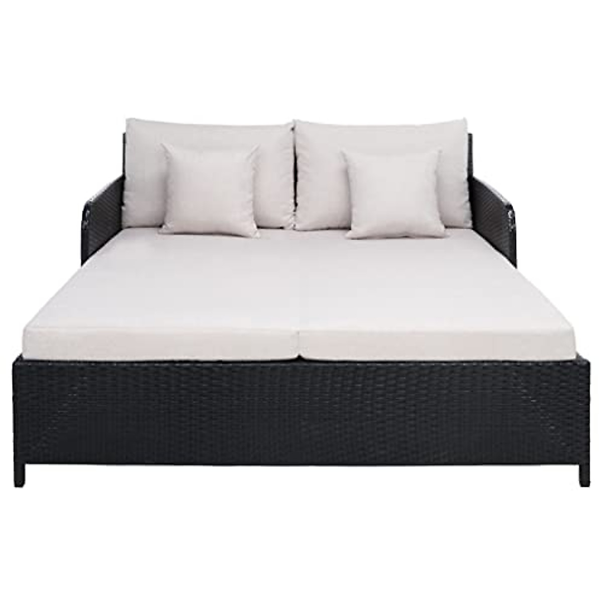 Safavieh Outdoor Collection PAT7500 Daybed, Black/Light Grey