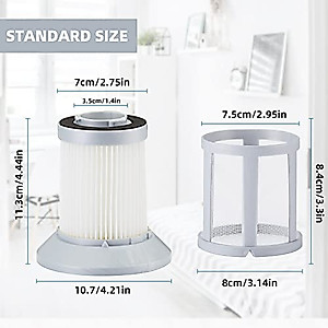 3 Pack Filters for Bissell Zing & Powerforce Bagless Canister Vacuum 2156A / 1665/16652 / 1665W, Zing Vacuum Filter Replacement with 1 Cleaning Brush