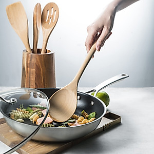 Knife Block with Kitchen Knives Set Wood Utensil Salt Pepper Grinder Set 20 Pcs Ultra Sharp Stainless Steel Knife for Kitchen Home Essentials Chef Knife Set and Steak Knives Set of 6