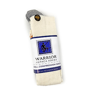 WARRIOR ALPACA SOCKS - High Performance Compression Alpaca Wool Sport Socks For Men And Women (Medium, Athletic/Gold Stripe)