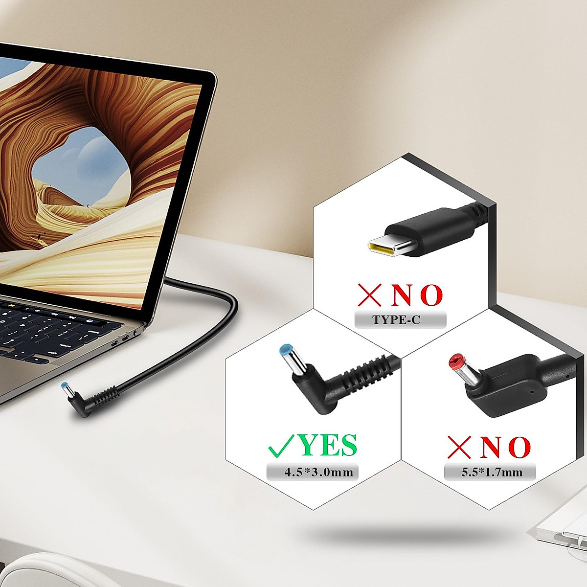 45W Power Charger for HP Stream x360 11 13 14 Elitebook/ProBook 820 830 840 850 725 430 440 450 1020 Notebook 14 15 240 245 250 Chromebook 11 14 Pavilion x360 11 13 14 15 Spectre 13 Laptop Blue Tip