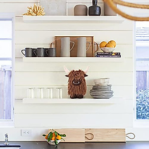 Upltowtme Brown Highland Cow Gnome Scottish Tomte Decor Farmhouse Nordic Dwarf Home Decoration Calf Gnome Herd Collection Travel Birthday Gift for Her Set of 1