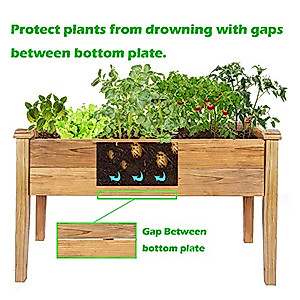 Elevated Wood Raised Garden Bed Kit Planter Box Stand for Backyard, Patio, Naturally Rot-Resistant, 4x2x2.5ft