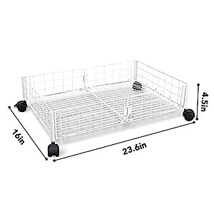 Under Bed Storage with Wheels,Under Bed Storage Containers,Underbed Storage Containers,Under Bed Shoe Storage Organizer Drawer,Under the Bed Storage Containers for Bedroom Clothes Shoes Blankets -2PC