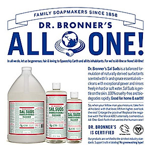 Dr. Bronner's - Sal Suds Biodegradable Cleaner (32 Ounce, 2-Pack) - All-Purpose Cleaner, Pine Cleaner for Floors, Laundry and Dishes, Concentrated, Cuts Grease and Dirt, Powerful Cleaner, Gentle