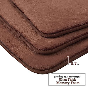 Sweet Home Collection Bathroom Rugs Memory Foam Bath or Shower Mat Slip Resistant Extra Absorbent Soft Fluffy Non Skid Rectangle