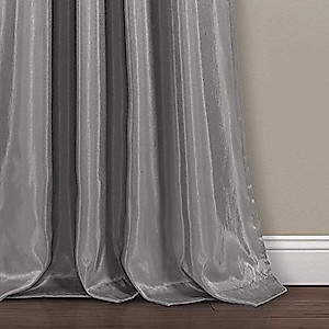 Lush Decor Night Sky Window Curtain Panel for Living, Bedroom, Dining Room (Single Curtain), 42"W x 84"L, Silver & Black