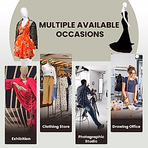 GOFLAME Female Mannequin Full Body, 69 Inches Realistic Mannequin Torso with Adjustable Postures & Detachable Body Parts, Sturdy Metal Base, Dress Model for Window Display, Exhibition, Drawing Office