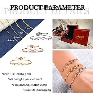 MRENITE 10k 14k 18k Solid Yellow Gold Personalized Name Bracelet – Dainty Name Plate Bracelet - Custom Any Name Gift for Women Adults Wife (Yellow Gold)