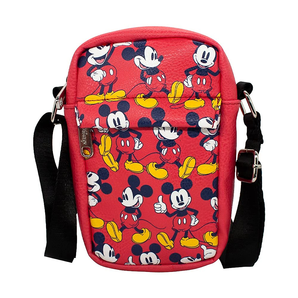 Disney Bag Crossbody Mickey Mouse Standing Poses Scattered Red Vegan Leather