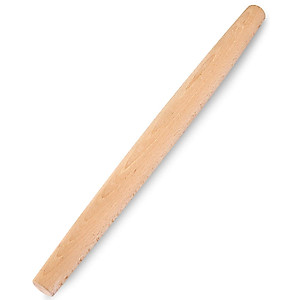 French Rolling Pin for Baking 18 Inch - Gifbera Better Wood Beech Dough Roller Baking Utensils for Pizza Bread Pastry Fondant
