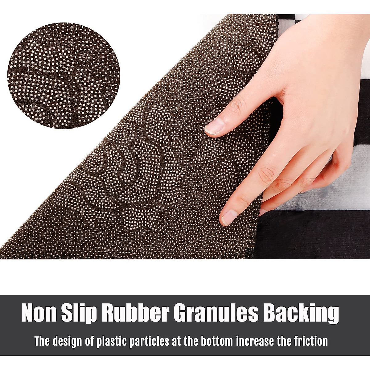 3D Vortex Illusion Square Rug Outdoor Mat Black and White Checkerboard Trap Floor Mat Decor Indoor Carpet Vortex Rug16X24inchs