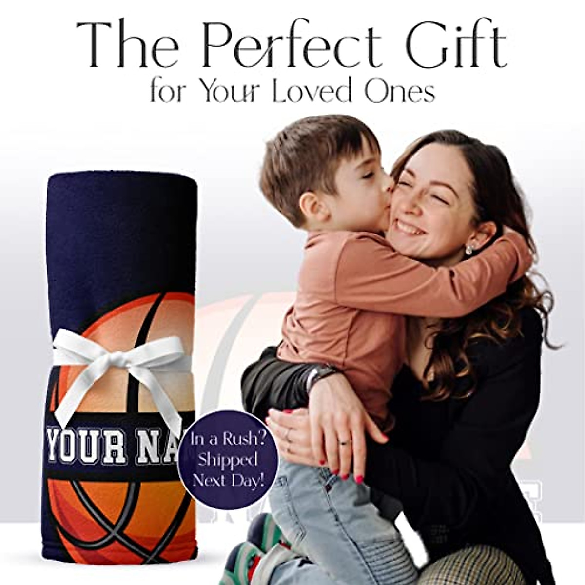 Personalized Basketball Blanket | Soft & Warm Athlete Throw Blanket | Custom Blanket for Kids, Adults | Personalized Blanket for Couch, Sofa, Bedding | Gift for Birthday & Christmas (Fleece – 50x60)