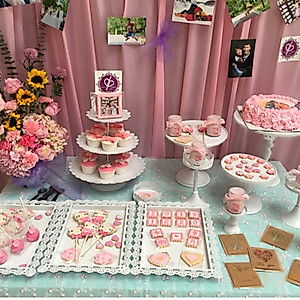 ATRDTO Set of 9 Pieces Cake Stands Iron White Cupcake Holder for Dessert Table Birthday Party Wedding Afternoon Tea Festival