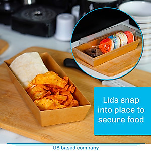 Lot45 Sandwich Paper Craft Box with Lid - 30pk 7.5in Long Sushi To Go Boxes Disposable Food Containers with Lids