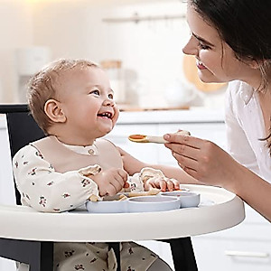 6 Pack Baby Spoons, Shorter Length for Self Feeding, First Stage Spoons, Food Grade Silicone, 6+ Months, Baby Training Spoons Infant Spoons, Dishwasher Safe & Boil-proof