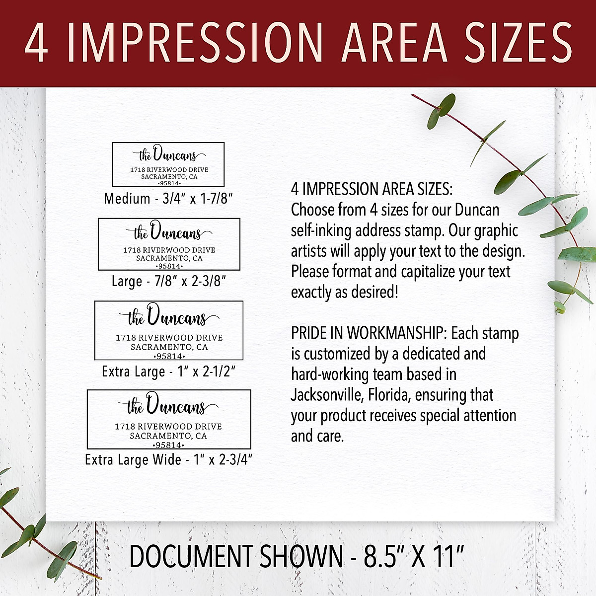 Personalized The Duncans Self-Inking Address Stamp and Ink | Custom Self-Inking Address Stamp with Name | Personalized Couples Address Stamps | Custom Rubber Address Stamp