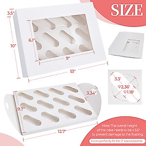 Ohuhu Cupcake Boxes, Upgraded Thicken 6 Pack 12 Count Cupcake Container - Food Grade Cupcake Carrier with Handle Tray Window and Inserts to Hold 72 Pastry Muffin Box for Birthday Holiday Party Bakery