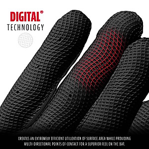 Franklin Sports MLB Batting Gloves - 2nd Skinz Batting Gloves - Adult Baseball Batting Gloves - Adult S Black Batting Gloves for Hitting - Adult Small