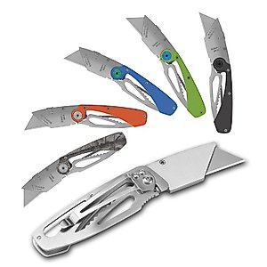 Lichamp 6-Pack Folding Utility Knifes, Quick Change Razor Knife Utility Pocket Construction Blade Knife