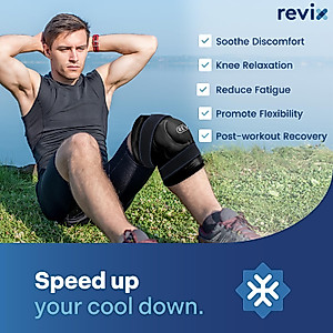 REVIX 20'' XXXL Reusable Ice Knee Wrap for Discomfort Reduction, Cold Therapy Gel Pack for Knee, Back, Shoulder Relaxation and Post-Workout Recovery, Soft Plush Lining Cold Pack