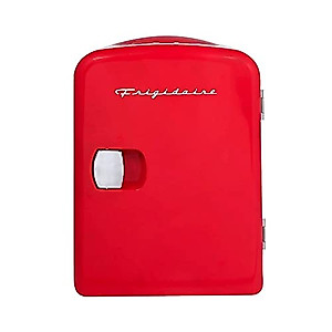 Frigidaire Red Mini Portable Compact Personal Fridge Cooler, 4 Liter Capacity Chills Six 12 oz Cans, 100% Freon-Free & Eco Friendly, Includes Plugs for Home Outlet & 12V Car Charger