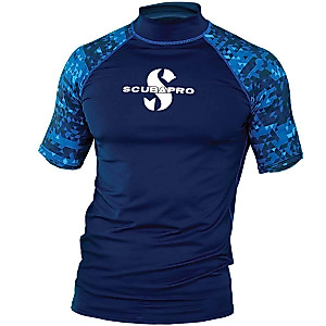 SCUBAPRO Men's UPF50 Short-Sleeve Rash Guard, 2XL, Aegean